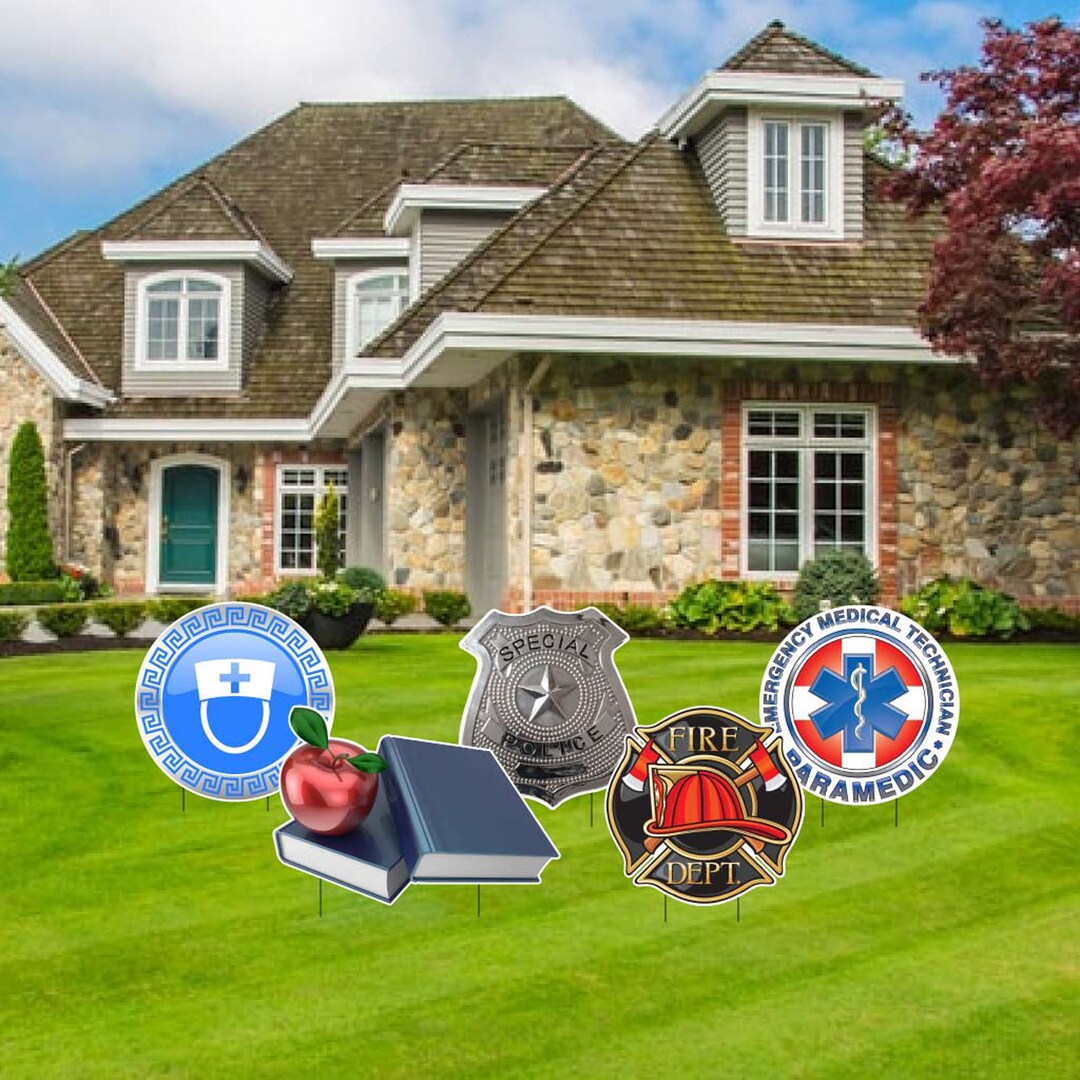 Public Service Badge Accessories, 5pc Yard Sign Set - Etsy