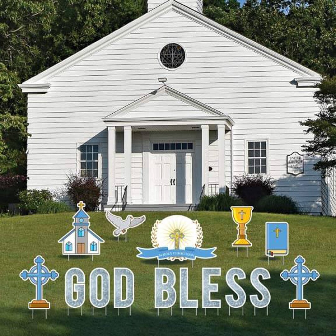 God Bless, Boys First Communion 15pc Yard Card Lawn Sign Set - Etsy