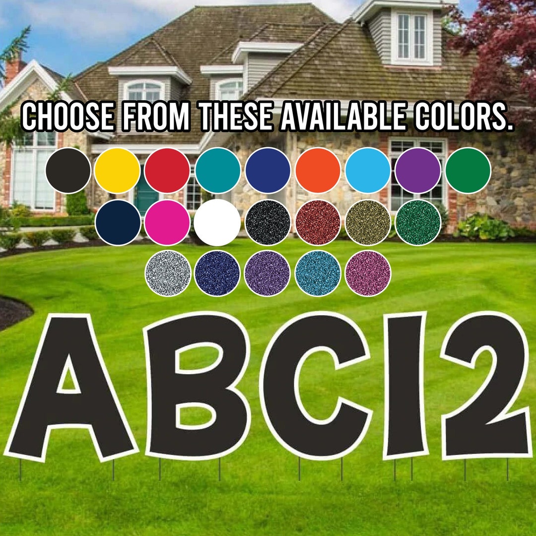 24” Alphabet & Numbers Yard Sign Letters, 36pc, Outdoor Lawn ...