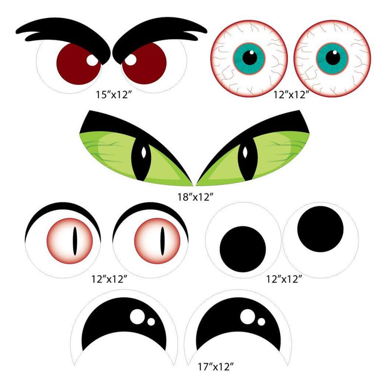 Scary Monster Eyes 12pc Halloween Yard Art Yard Card Lawn - Etsy