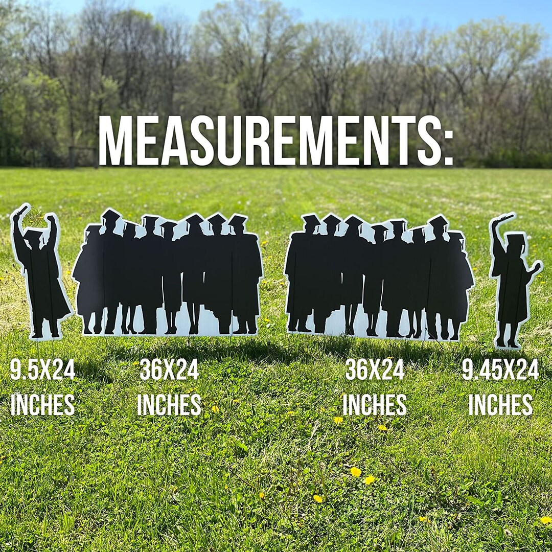 24" Graduate Silhouettes, 4pc Graduation Party Yard Signs | Yard Card ...