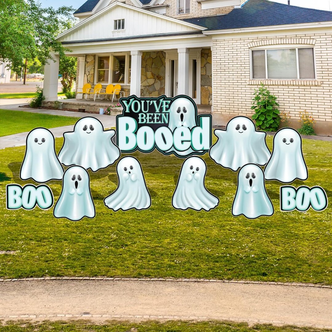 You've Been Booed Outdoor Lawn Sign | Ghost Halloween Party Yard Signs ...