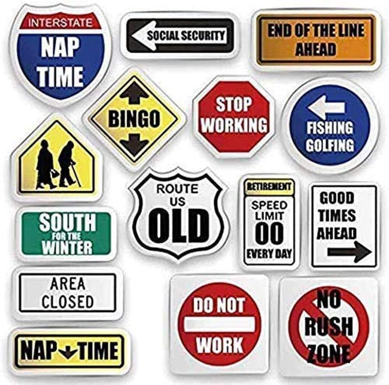 Retirement Road Signs, Retirement 15pc Yard Card Lawn Sign Set - Etsy