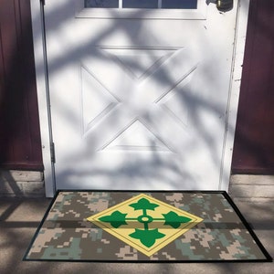 Large 4th Infantry Division US Army Camouflage Doormat 24 X 36 - Etsy