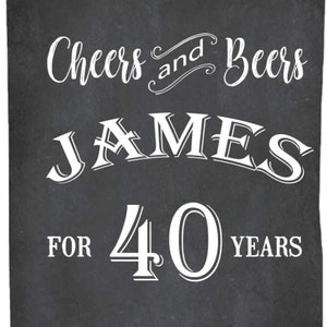 Cheers & Beers for 40 Years, Birthday Can Coolers + Custom Name | Dye ...