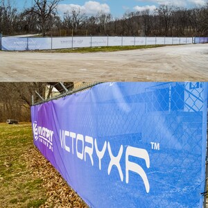 Custom Logo Mesh Fence Wrap, Business Branding Windscreen, American ...