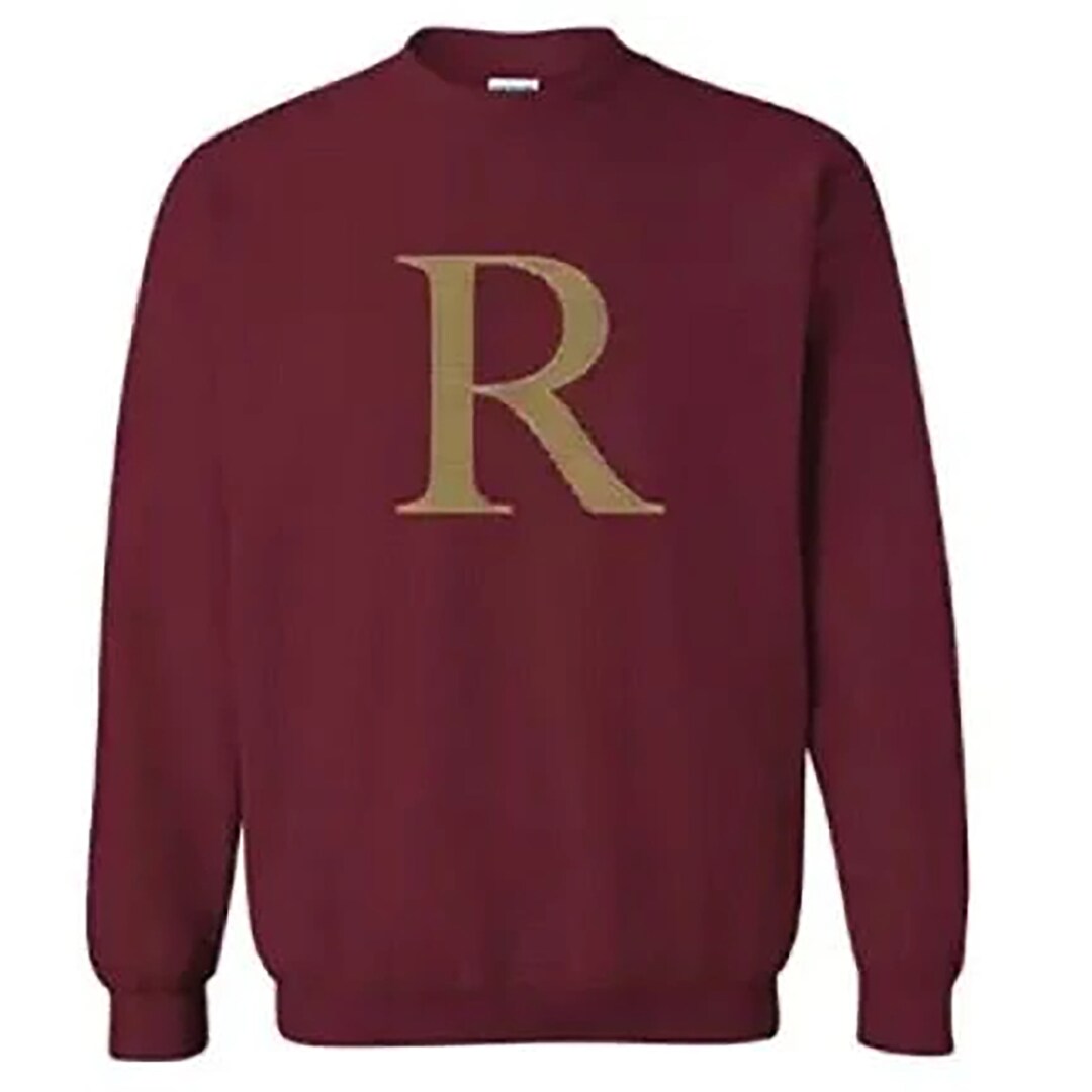 R Crewneck Sweatshirt - Maroon & Gold - Etsy