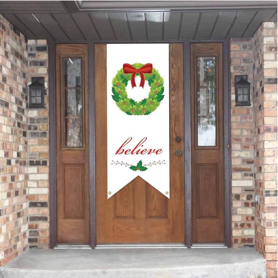 Holiday “believe” Vinyl Door Banner, 2ft by 10ft - Etsy