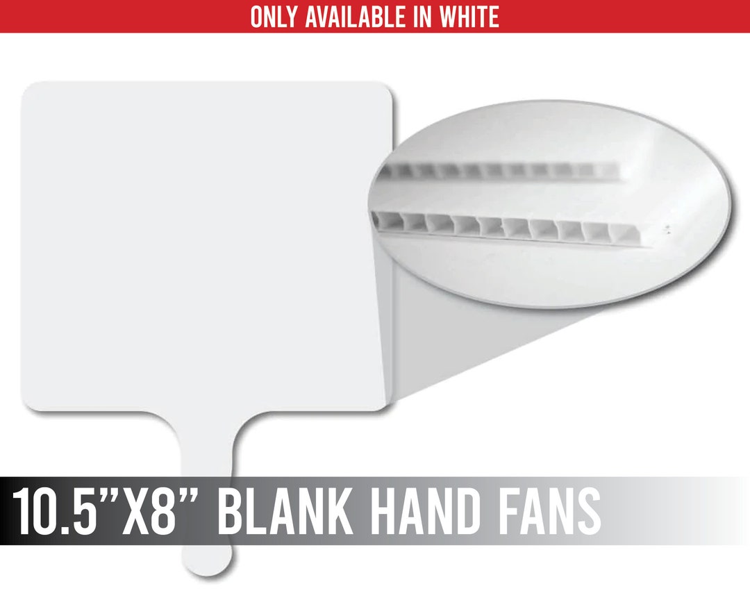 10.5" X 8" Blank Hand Fans | 4mm Corrugated Plastic | DIY Craft Supply ...