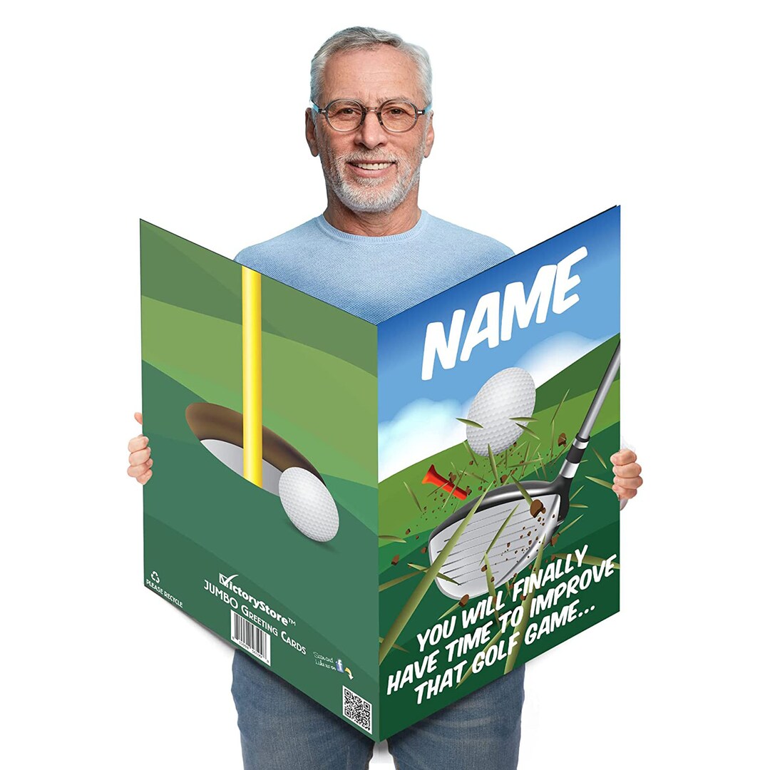 36" Jumbo Custom Golfer Retirement Card With Envelope | Finally Have ...
