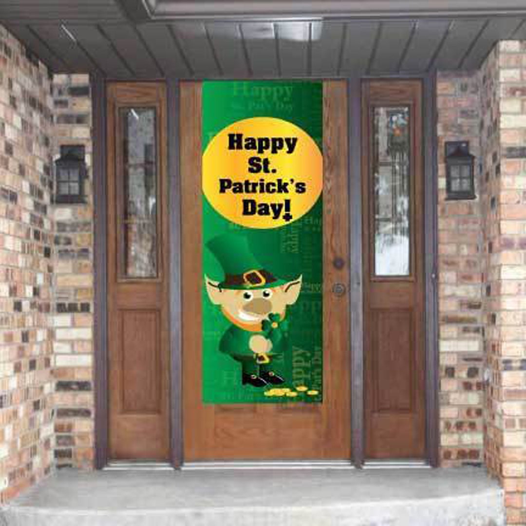 Happy St Patricks Day Vinyl Door Banner, 2ft by 10ft, St Patricks Day ...