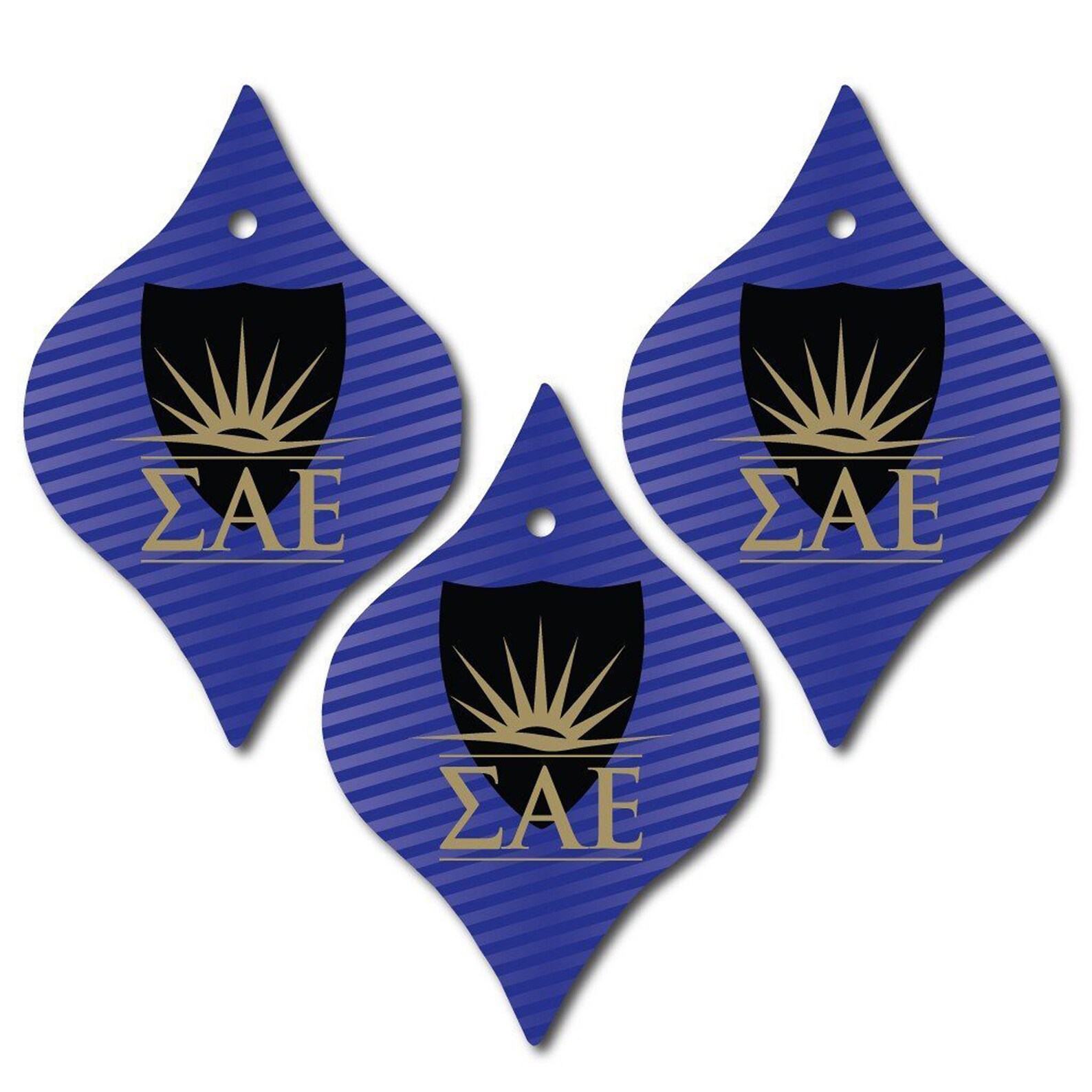 Sigma Alpha Epsilon 3pc Christmas Tree Ornament Set - Etsy
