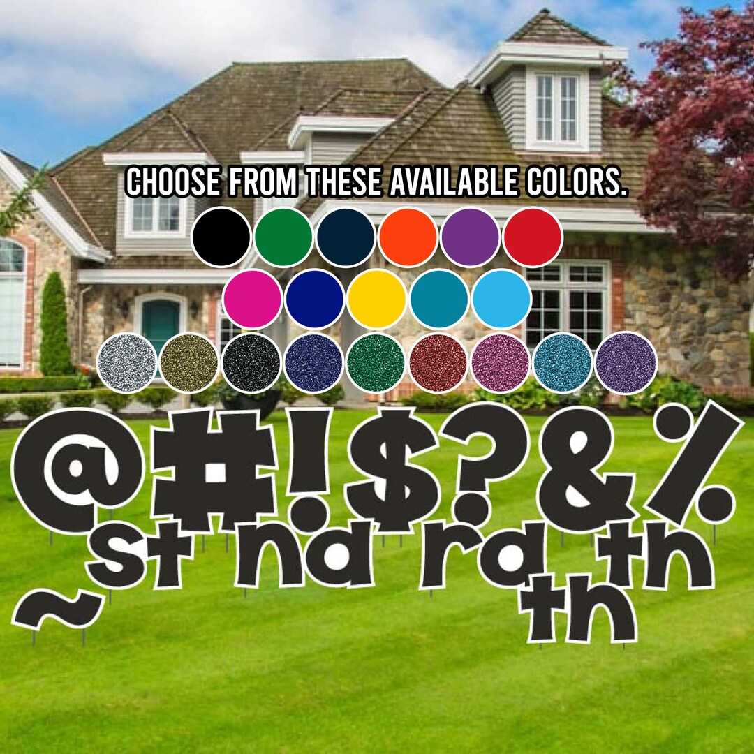 22.75" Special Character Yard Sign Set: KG the Last Time Font, Lawn ...