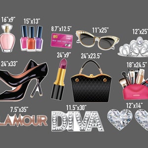 Glamour Diva Accessories, 13pc Yard Card Set - Etsy