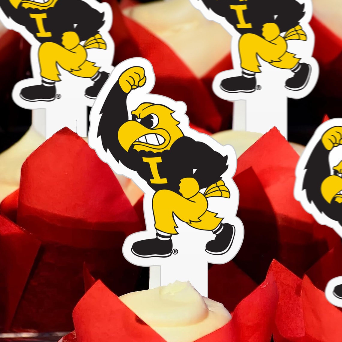 Iowa Hawkeyes Herky Cupcake Toppers: Game Day Party Decor - Etsy