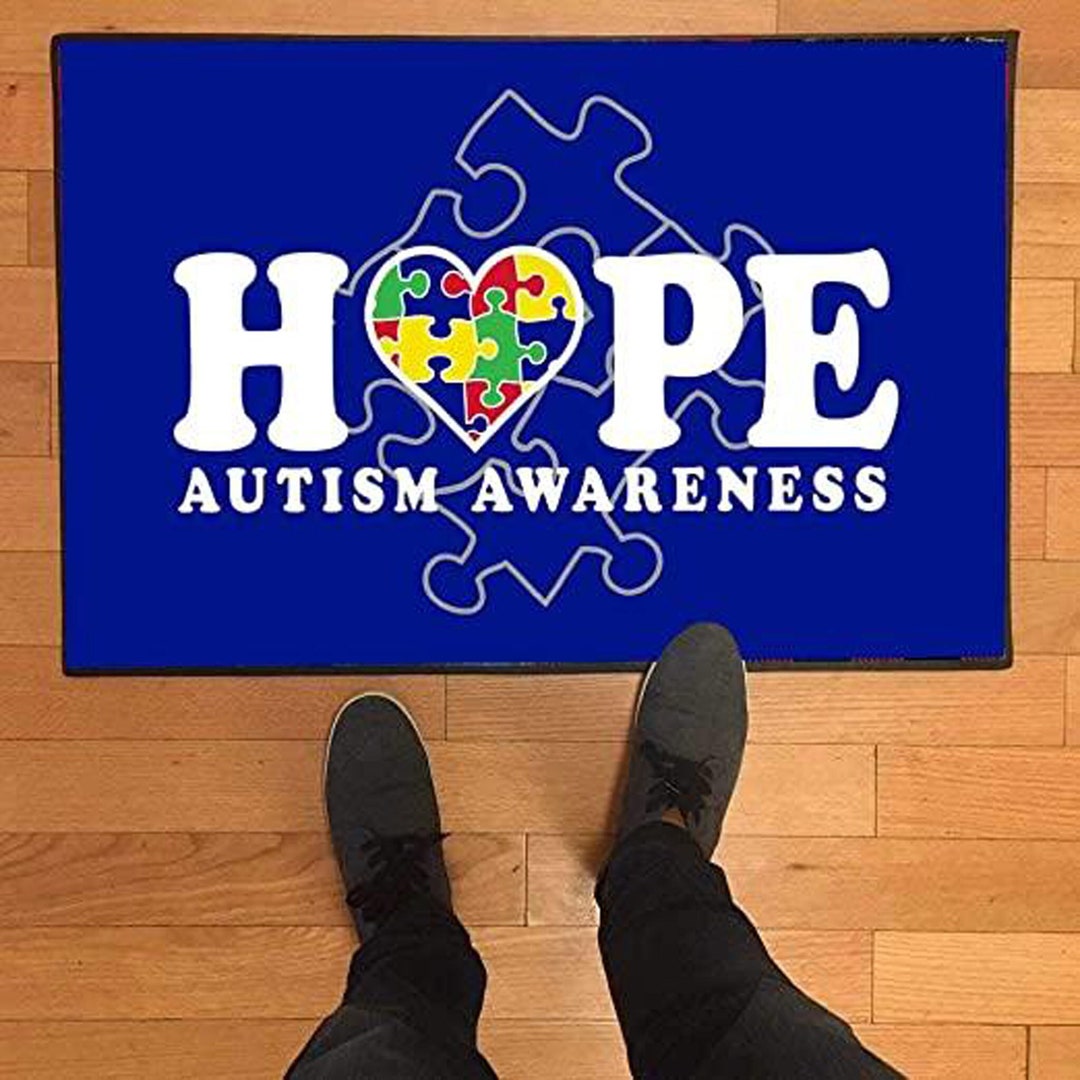Large Hope, Autism Awareness Doormat, 36x24 or 60x36 Inches, Tufted ...