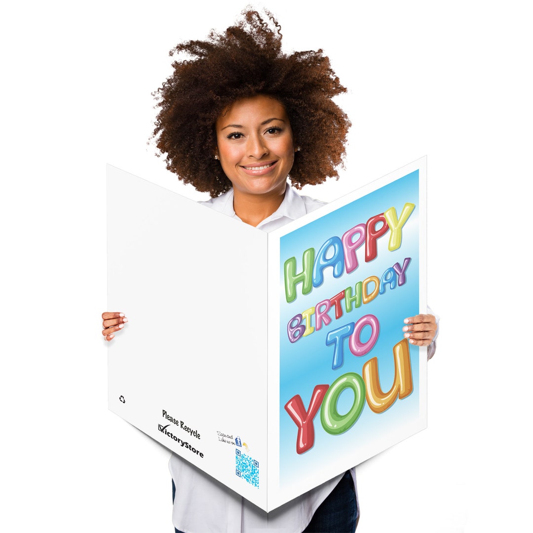 Jumbo Happy Birthday Card With Envelope: Giant Greeting Card - Etsy