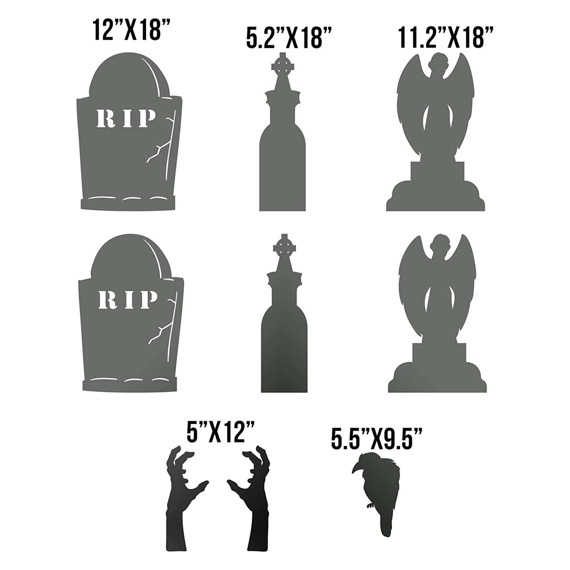 Black Magnetic Cemetery Scene 9pc Halloween Magnet Set - Etsy