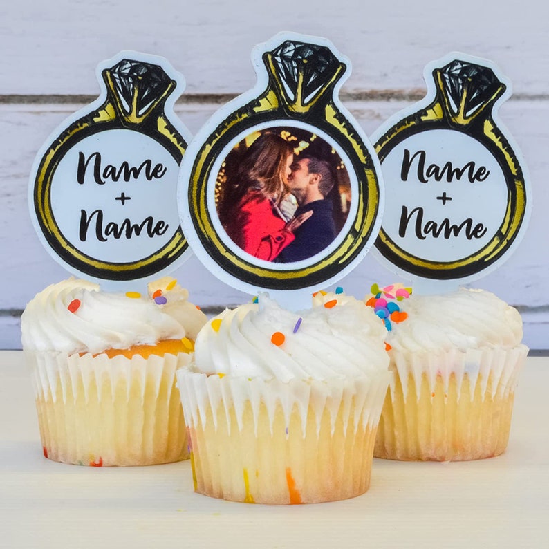 Custom Cupcake Toppers With Names & Photo Set of 100 Ring - Etsy UK