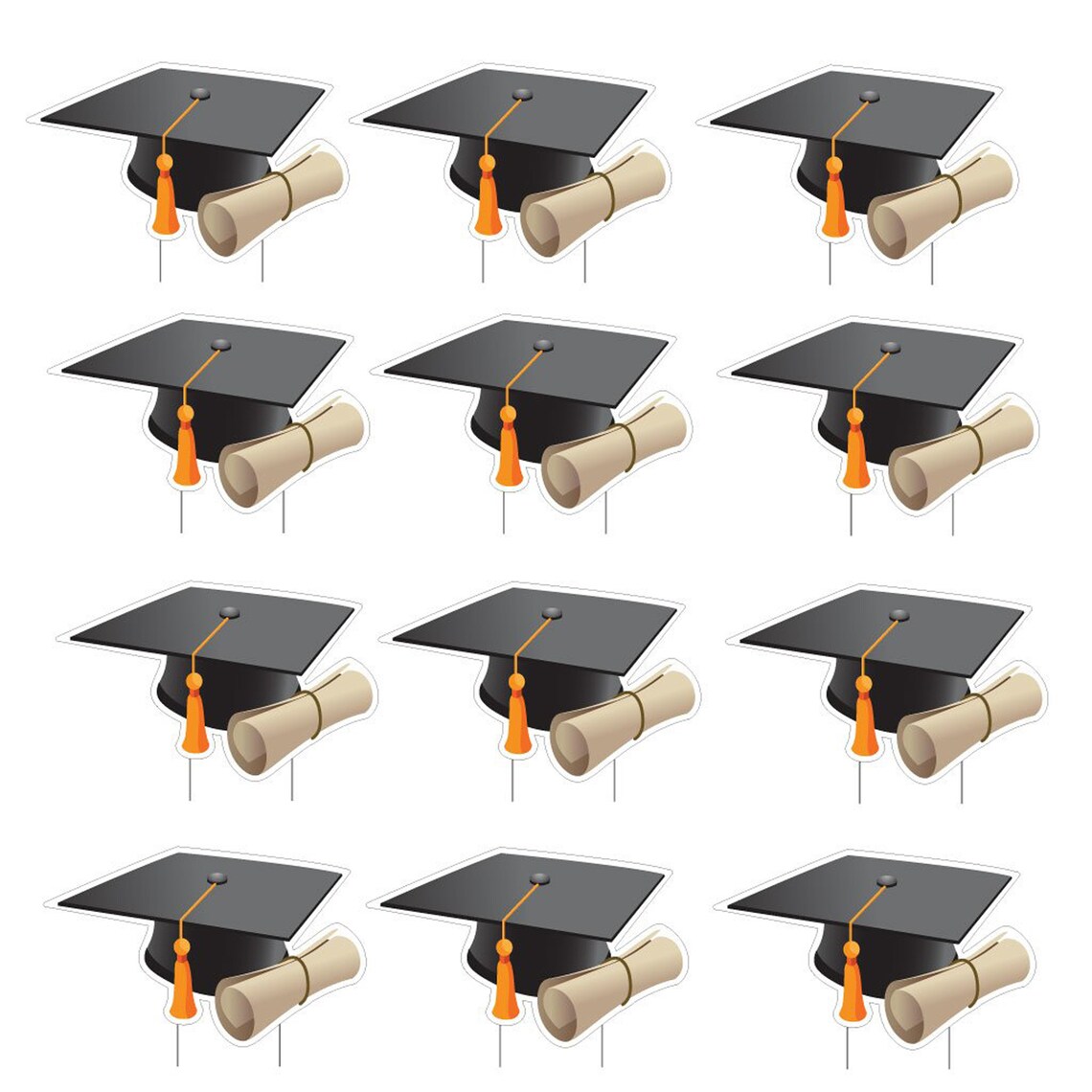 Graduation Caps & Diplomas Pathway Markers 12pc Yard Art - Etsy