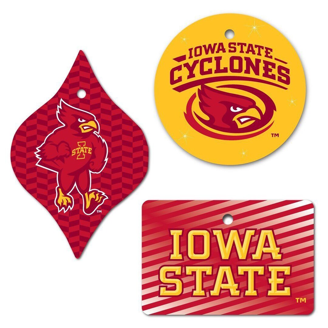 Iowa State University Ornaments | 3pc Christmas Set | Dye-sublimated ...