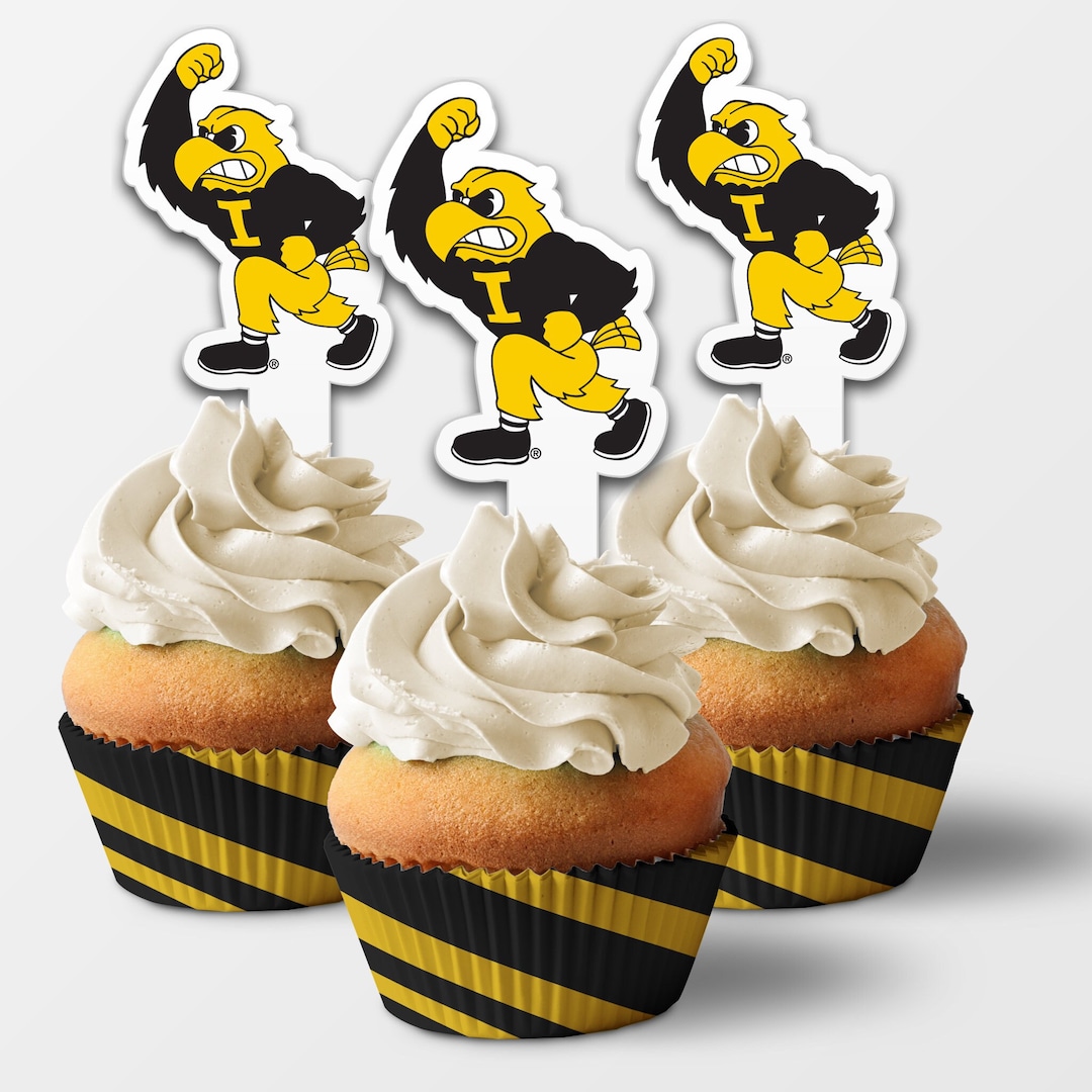 Iowa Hawkeyes Herky Cupcake Toppers: Game Day Party Decor - Etsy