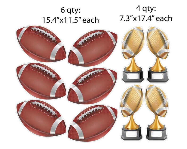 Football & Trophies Lawn Decorations Super Bowl Theme Yard - Etsy