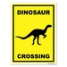 Dinosaur Crossing Sign or Sticker Corrugated Plastic Sign, Aluminum ...