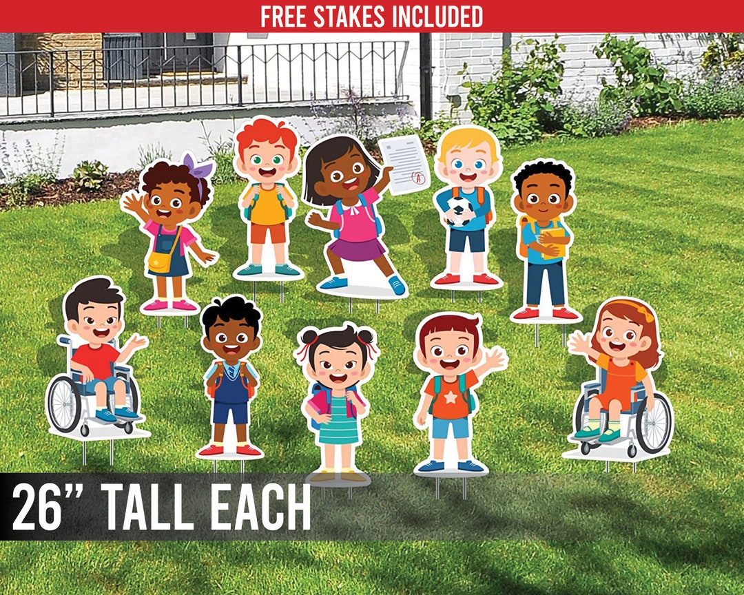 26" Diverse Student Yard Card Fillers | 10pc Back to School Yard Art ...
