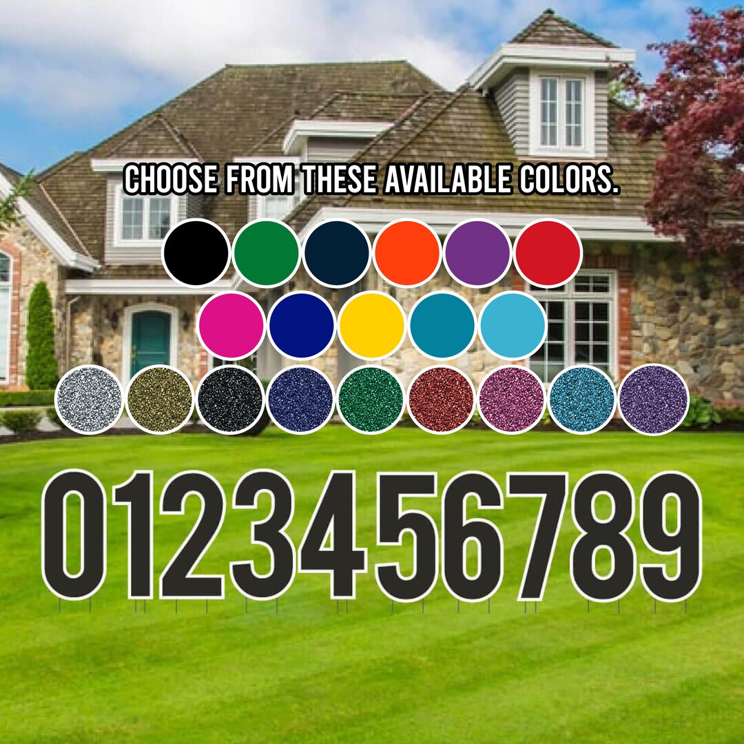 24” Yard Sign Numbers, 10pc, Outdoor Lawn Decorations, Yard Card Rental ...