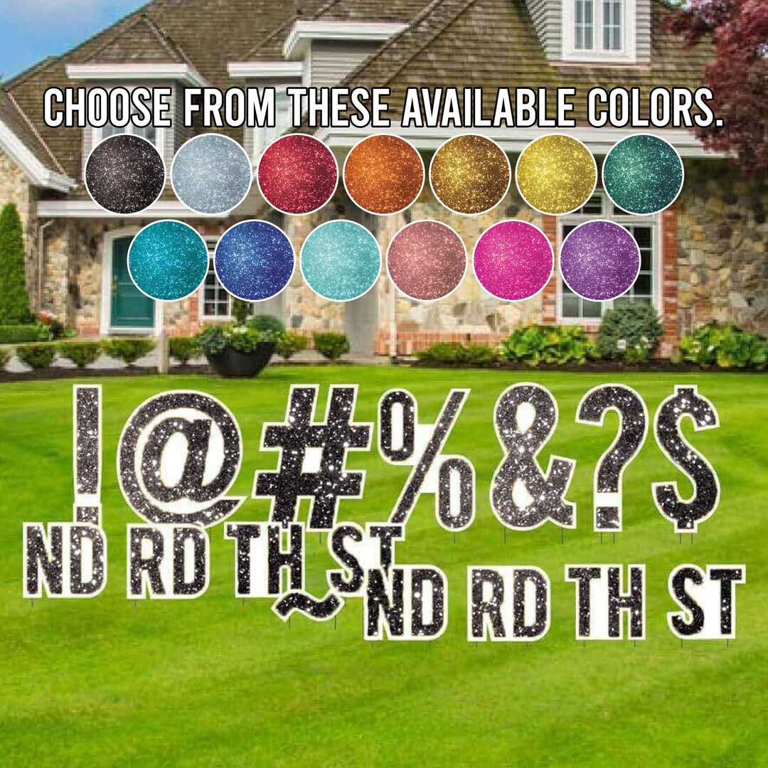 24" Sparkle Special Characters Yard Sign Letters, 16pc, Outdoor Lawn ...