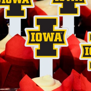 University of Iowa Logo Cupcake Toppers: Game Day Party Decor - Etsy
