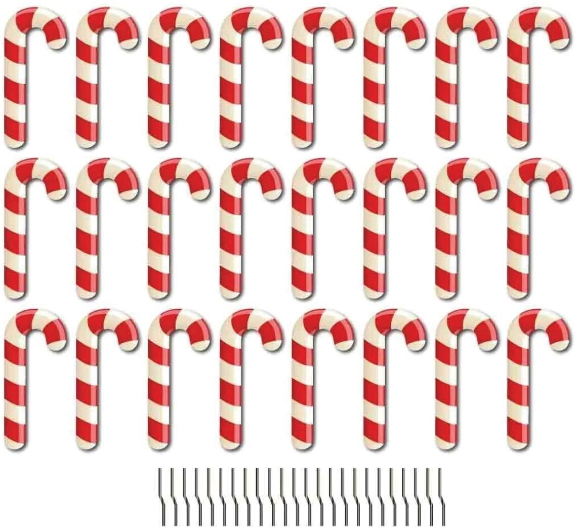 Candy Cane Pathway Markers 24pc Christmas Yard Art Yard Card - Etsy