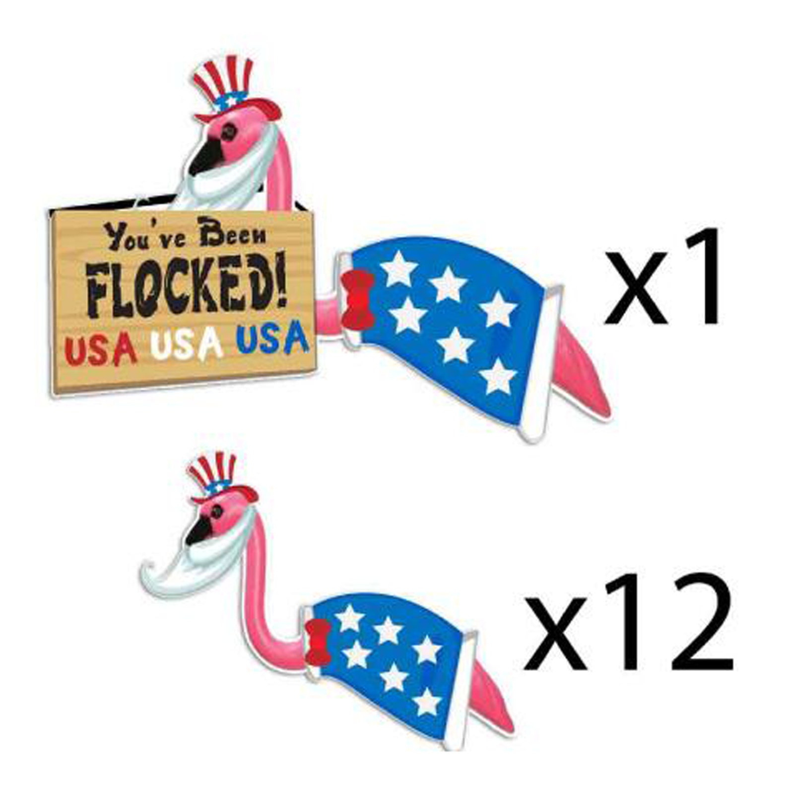 Youve Been Flocked Patriotic Flamingos 13pc 4th of July - Etsy