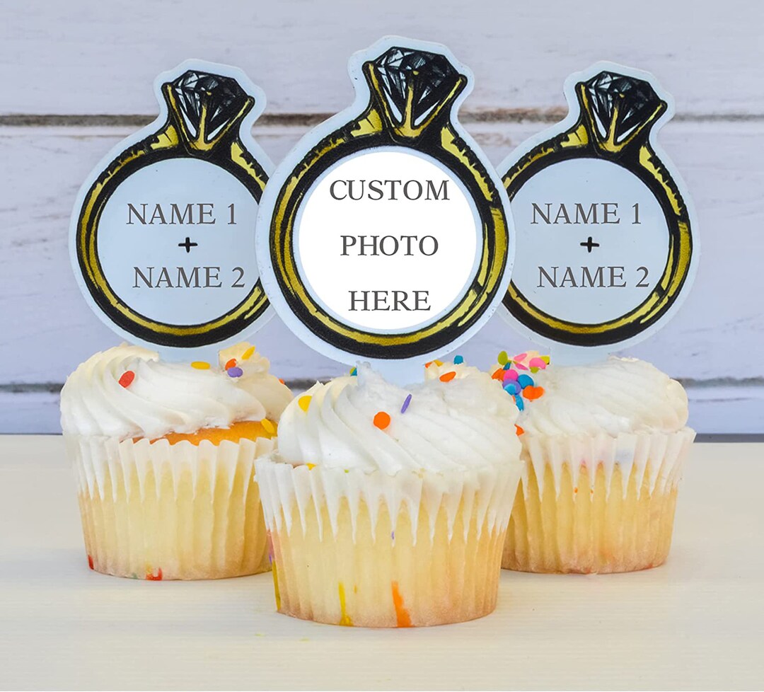 Custom Cupcake Toppers With Names & Photo Set of 100 Ring Shaped ...