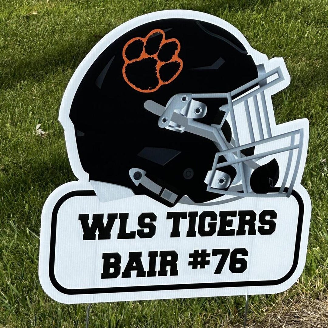 Custom Football Helmet Yard Signs With Stakes 22 Inches Personalized ...