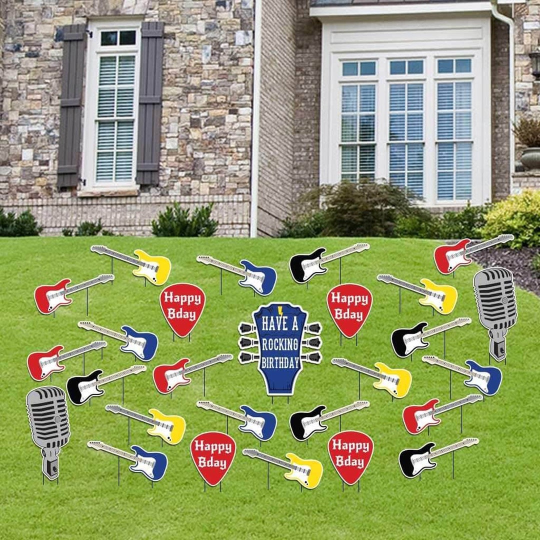 Have A Rocking Birthday Guitars, Picks & Microphones, 27pc Birthday ...