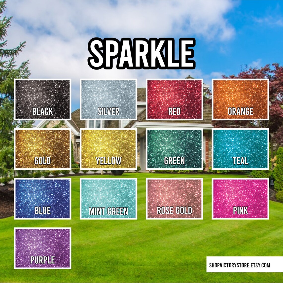 30 Sparkle Cursive Happy Birthday Quick Set Yard Sign | Etsy