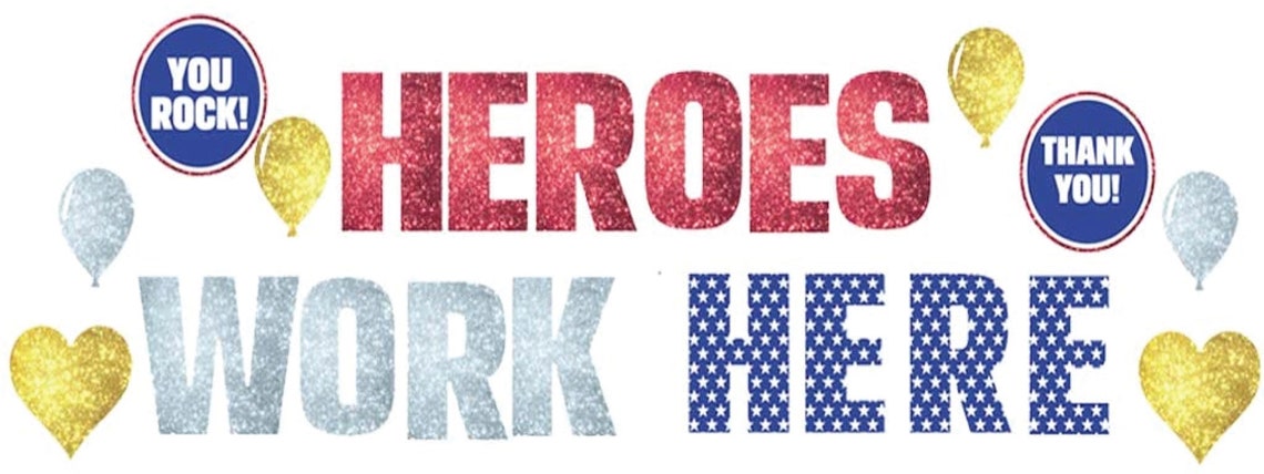 Heroes Work Here Yard Letters Accessories 22 Signs | Etsy