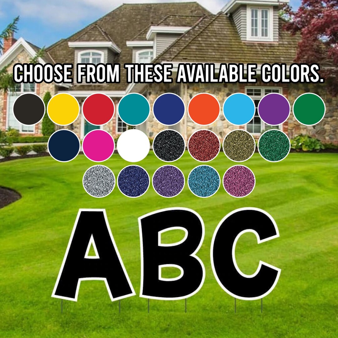 24” Alphabet Yard Sign Letters, 26pc, Outdoor Lawn Decorations, Yard ...