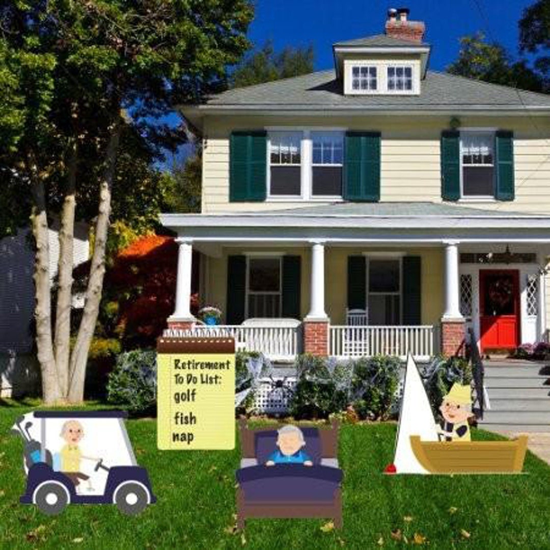 Retirement to Do List, 15pc Retirement Yard Art, Yard Card Lawn Sign ...