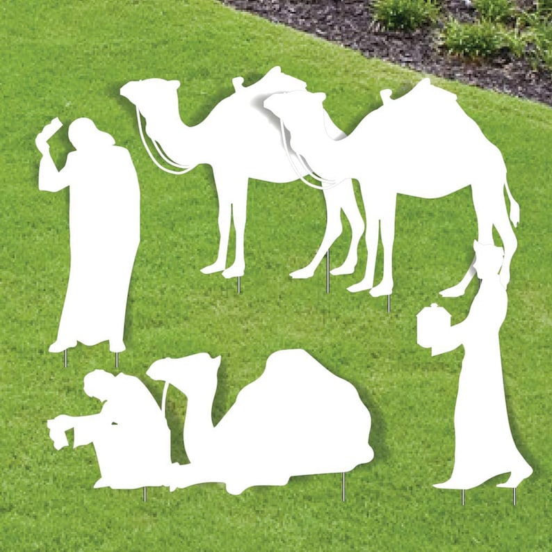 Nativity Scene White Silhouette 11pc Christmas Yard Art Yard | Etsy