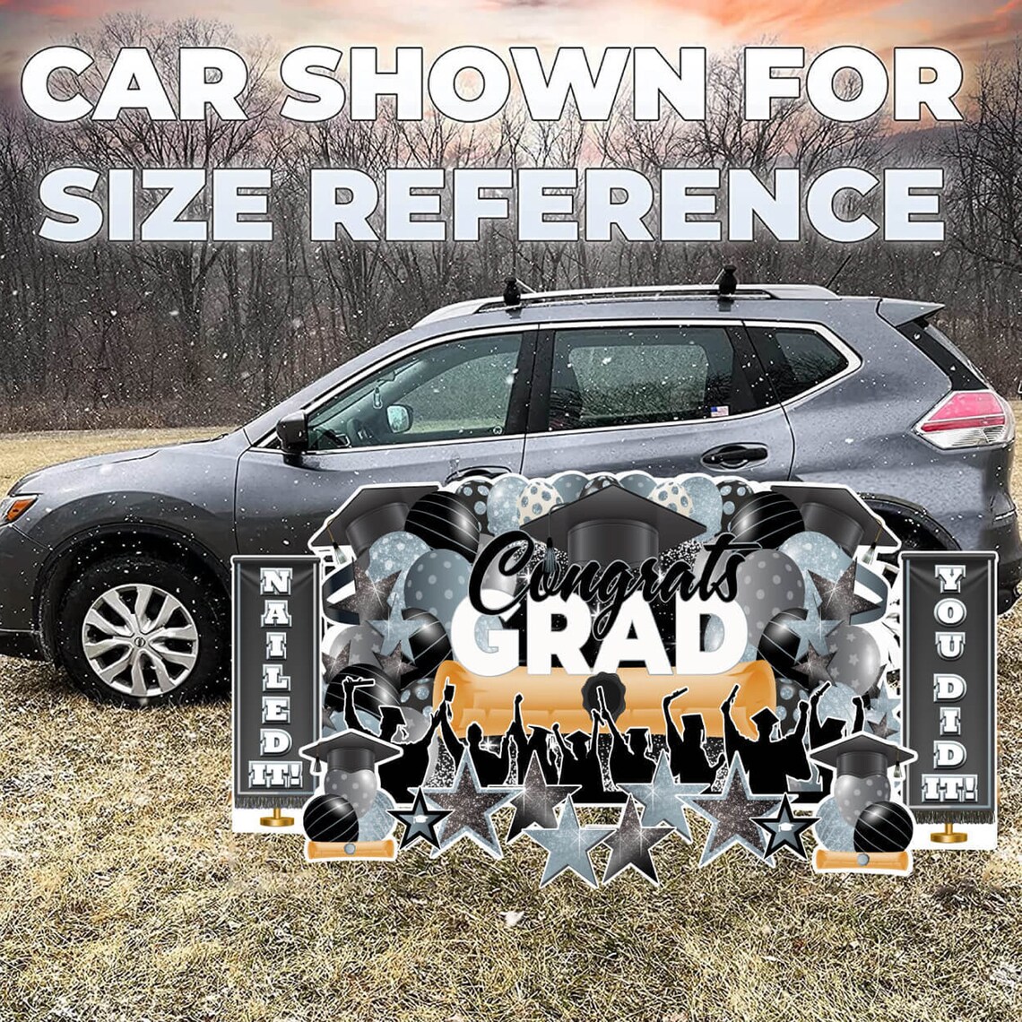 Silver Oversized congrats Grad Graduation Yard | Etsy