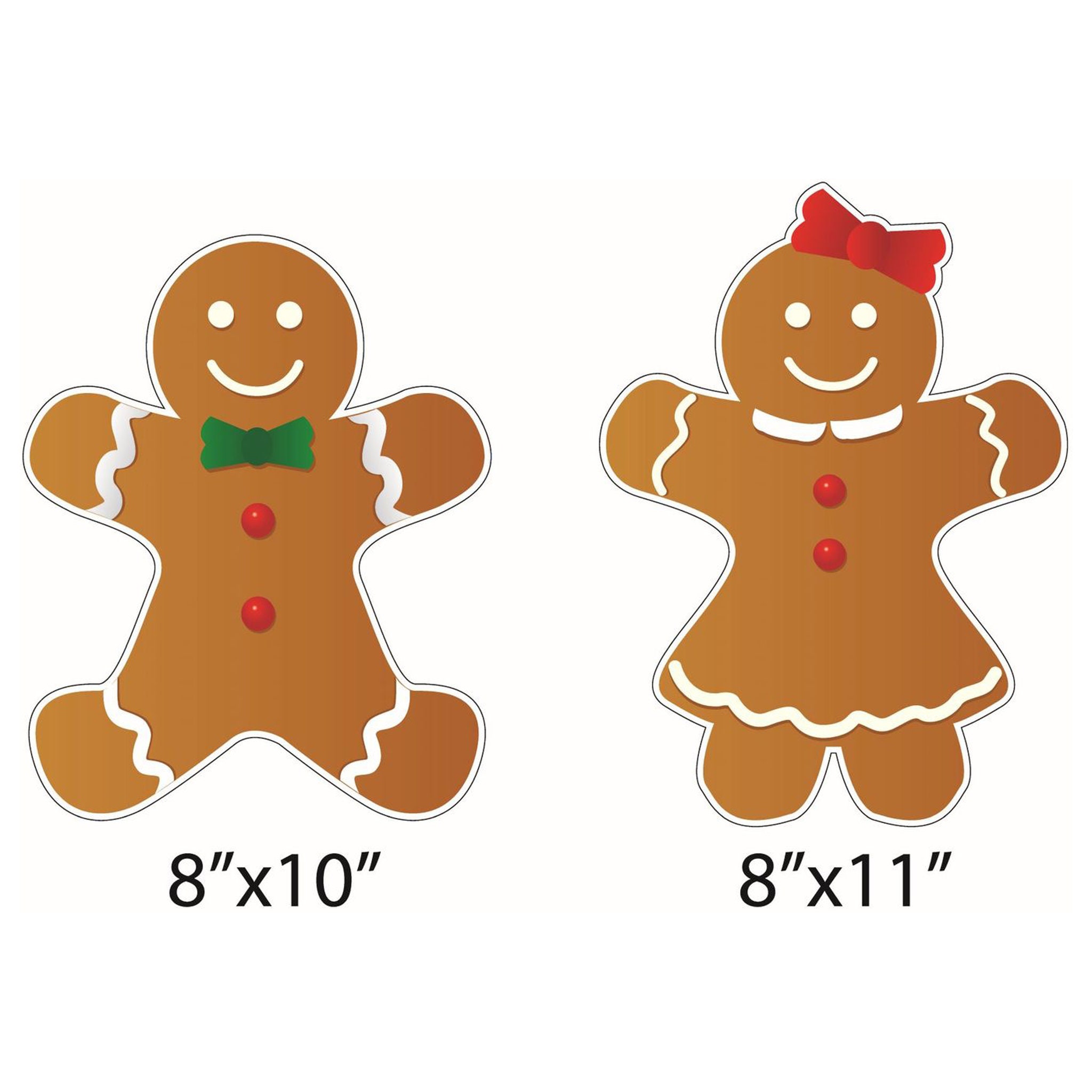 Magnetic Gingerbread Man & Gingerbread Woman, 12pc Christmas Magnet Set ...