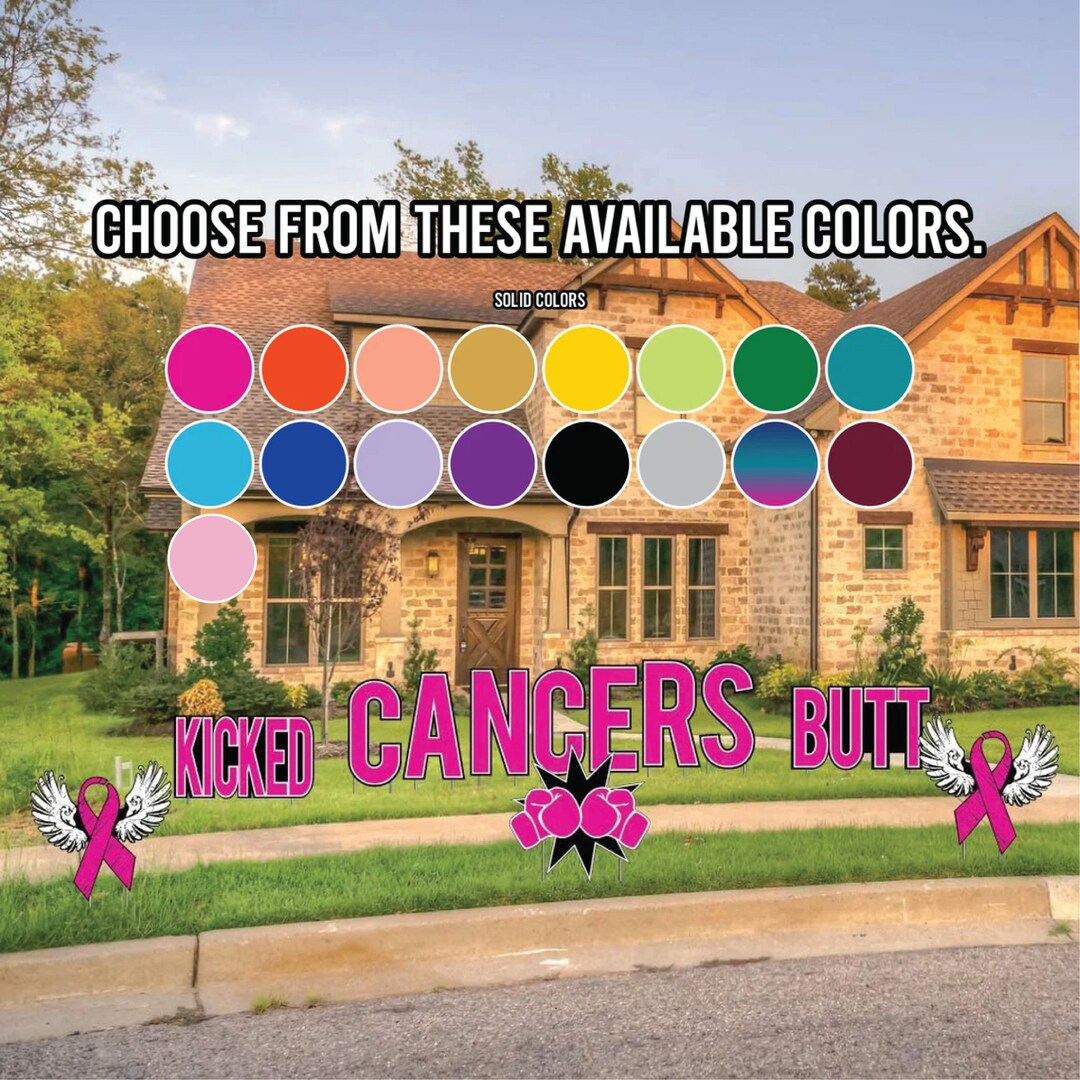 Cancer Awareness Yard Sign Set: 12pc Lawn Art, Multiple Colors - Etsy