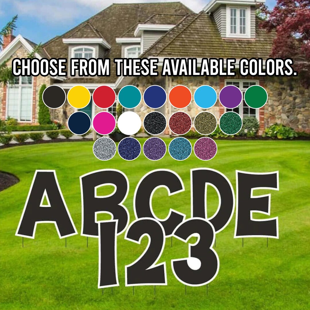 18” Alphabet & Numbers Yard Sign Letters, 36pc, Outdoor Lawn ...