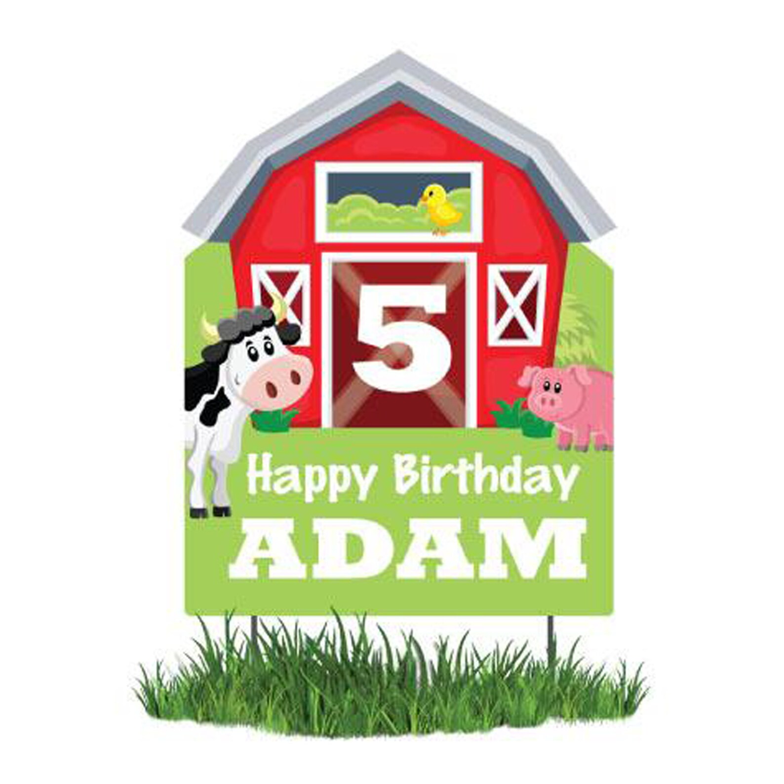 Happy Birthday Barnyard Sign Custom Name and Age 1pc - Etsy