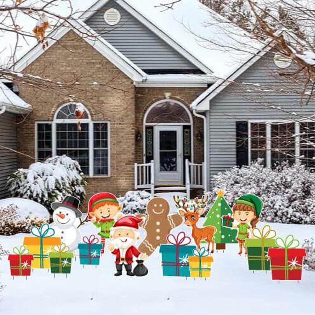 Christmas Yard Sign Set: Holiday Character Lawn Decorations - Etsy