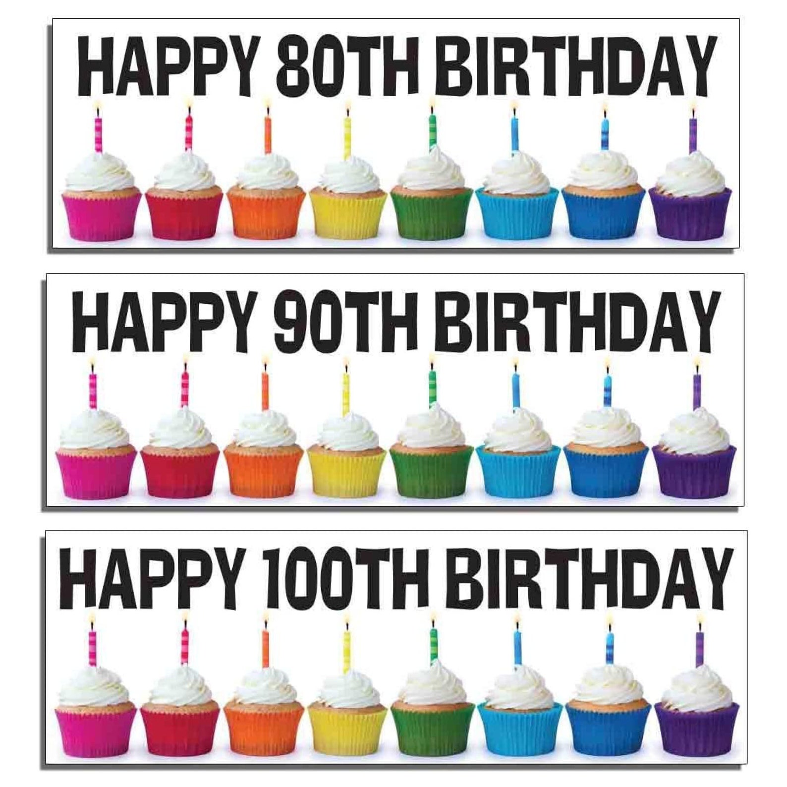 Happy Birthday Milestone Age Vinyl Banner 3x9 Feet - Etsy