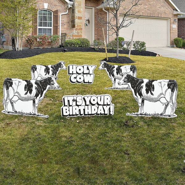 Holy Cow Birthday Lawn Signs - Etsy